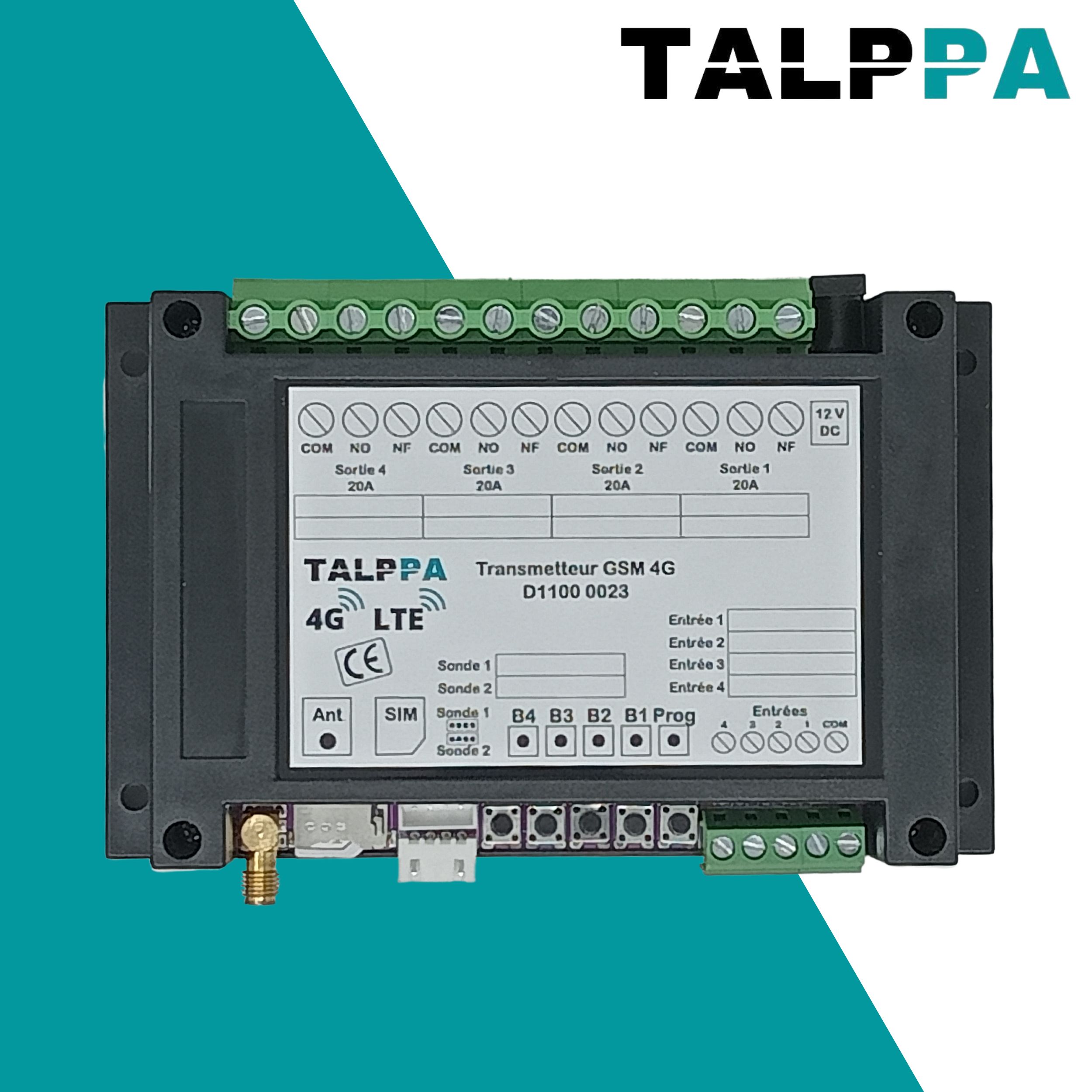 Transmetteur GSM 4G LTE 4 entrées – 4 sorties relais 20A + Sondes | BLF ...